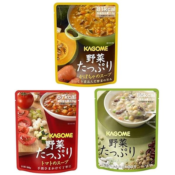 カゴメ 野菜たっぷりスープシリーズ トマト かぼちゃ 豆 3種 アソート セット になります。【ご注意】・開封時に中身が飛び散る場合がありますのでご注意ください。・開封時に切り口や袋のふちで手を切らないようにご注意ください。・ハサミを使用す...