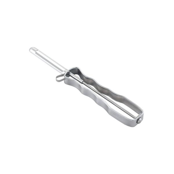 縦型なので包丁感覚で使えるI型ピーラー☆使いやすい道具はシンプルで美しく、手になじむ。料理のプロたちが厳しくチェックしたうえに考え抜かれた道具のシリーズです。りんごやじゃがいもなどの丸いものをむくのが得意な縦型で皮むきや野菜の面取りができ、...