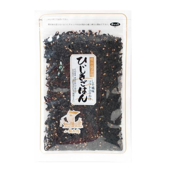 しそ風味のやわらかいソフトふりかけです原材料・成分ひじき・砂糖・食塩・ごま・米発酵調味料・蛋白加水分解物昆布粉末・調味料(アミノ酸等) 栄養成分表示 100g当たり熱量 240kcal タンパク質　11.3g 脂質　4.2g 炭水化物　39...