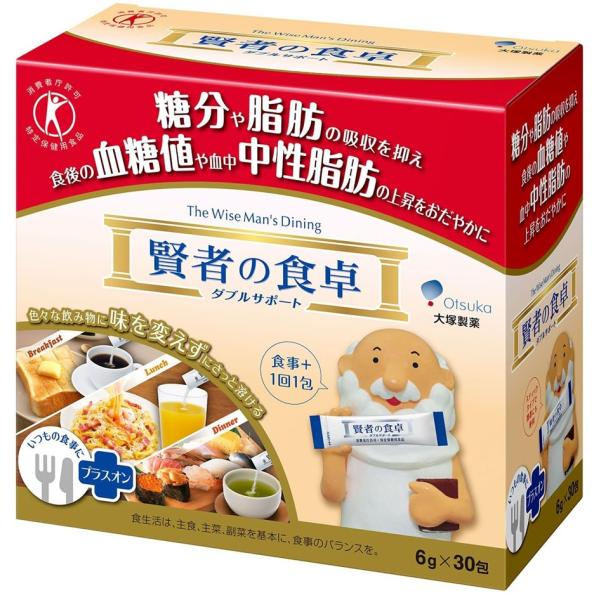 【賢者の食卓 ダブルサポートの商品詳細】●糖や脂肪の吸収を抑え、食後血糖値や中性脂肪の上昇をおだやかにします。●お水・緑茶・紅茶など味を変えずにさっと溶けるので、食事のシーンを選びません。●スティックタイプで、携帯に便利です。【保健機能食品...