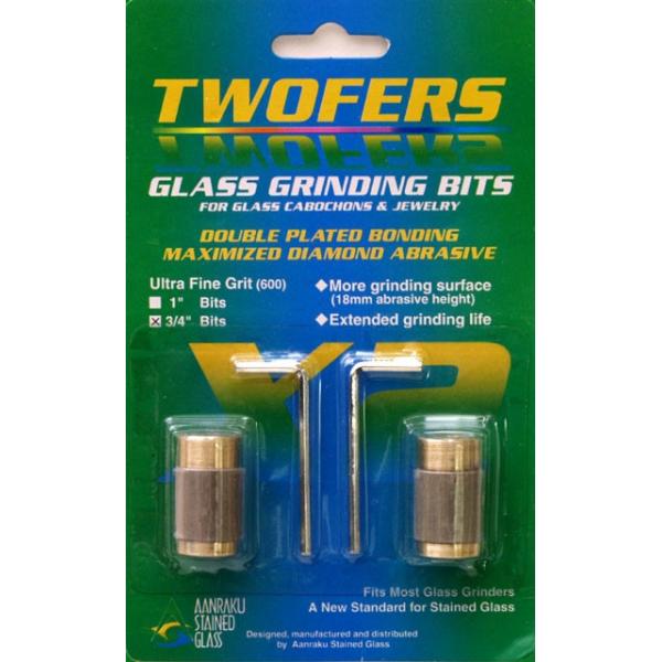 ステンドグラス用ルーターに使用。削るというより磨きの工程で使用。Aanrakuョ TWOFERS - 3/4-inch 600 grit ultra fine glass grinding bits (2 bits per package)