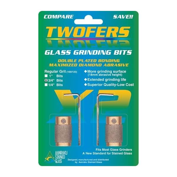 ステンドグラス用ルーターに使用。Aanrakuョ TWOFERS - 3/4-inch 220 grit fine glass grinding bits (2 bits per package)