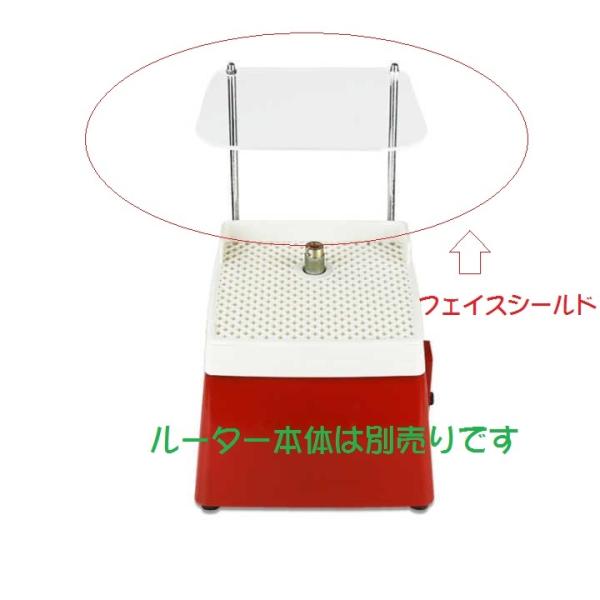 作業中　ガラスの飛び散りから　顔や目を保護します。