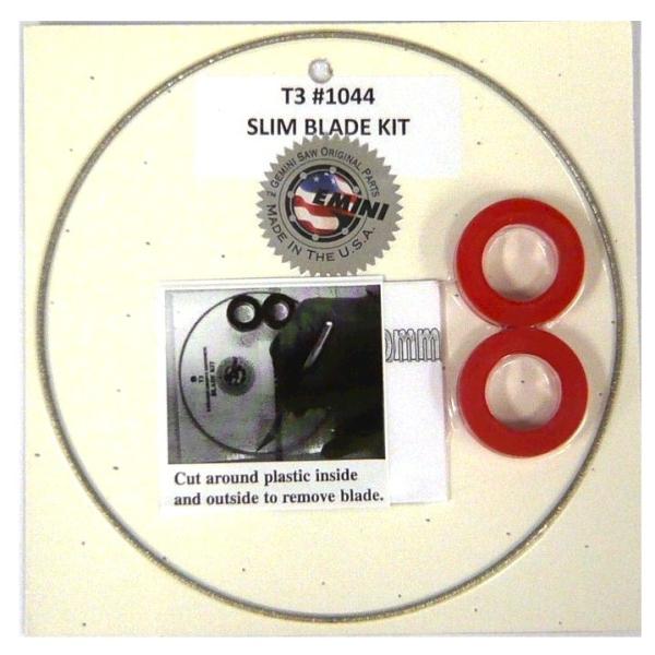 ダイヤ刃1本と赤いグラメット2個付き。For the most intricate designs, omni- directional. The Slim blade offers the most intricate cutting a...