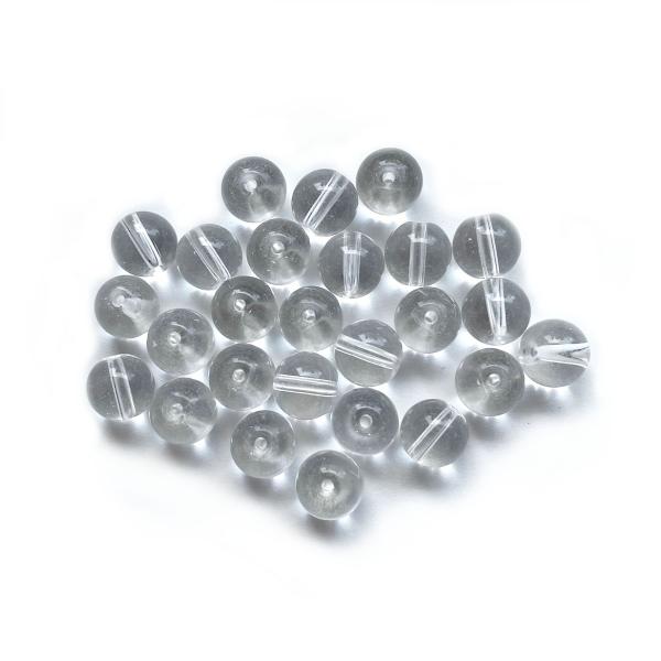 ●両側穴あき●45個入り●直径約10mm　穴約1mm●素材：ガラス●原産国：中国