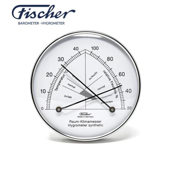 ドイツ・Fischer-barometer社によるコンフォートメーター。温度と湿度の針が交差している部分が格子状の範囲に収まると快適な環境、と知ることができるもの。壁掛けはもちろん、別売りの専用スタンドピンを使用し、置き型として使用すること...
