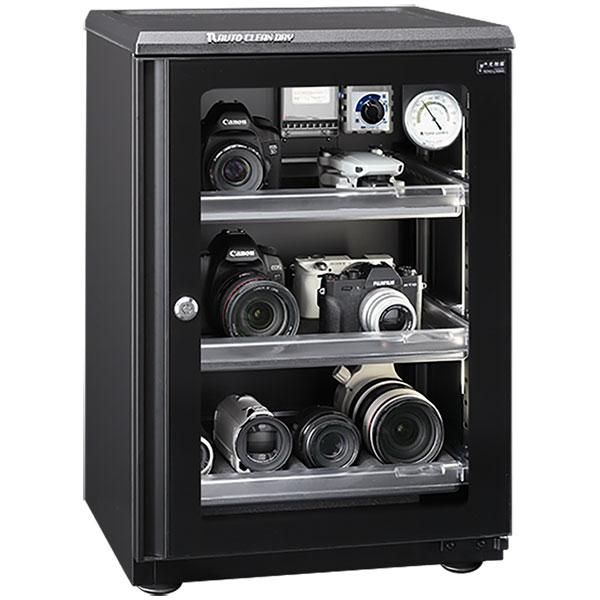 [防湿保管庫 防カビ庫 カメラ機材 貴金属 フィルム 写真 切手 鍵付][主な仕様]庫内湿度：30〜50%RH外寸W×H×D：423×611×406mm内寸W×H×D：417×522×344mm内容量：77L重量：14kg定格消費電力：15...