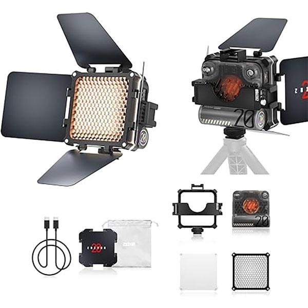 高出力、プロフェッショナルな調光機能を兼ね備えた20Wの高出力をポケットサイズの1台に●創造力と可能性を広げる各種アクセサリー手持ちでの使用は、撮影条件を理想的に補正し、小ささを生かした効果的なライティングにも活躍します●【M20C】RGB...