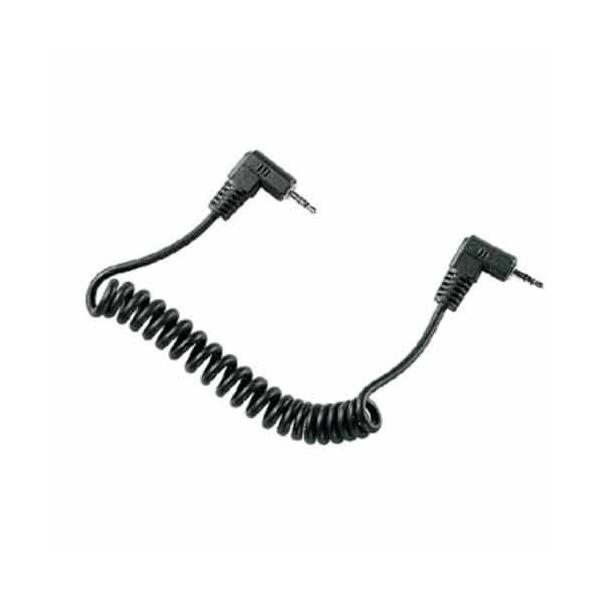 直径2.5mmのオス／オスジャック付きコイル状ケーブルで、140cmまで延長可能です。全てのリモートコントロールユニットに標準装備されています。[Manfrotto 522SCA リモコンケーブル 140cm延長可能 写真屋さんドットコム]