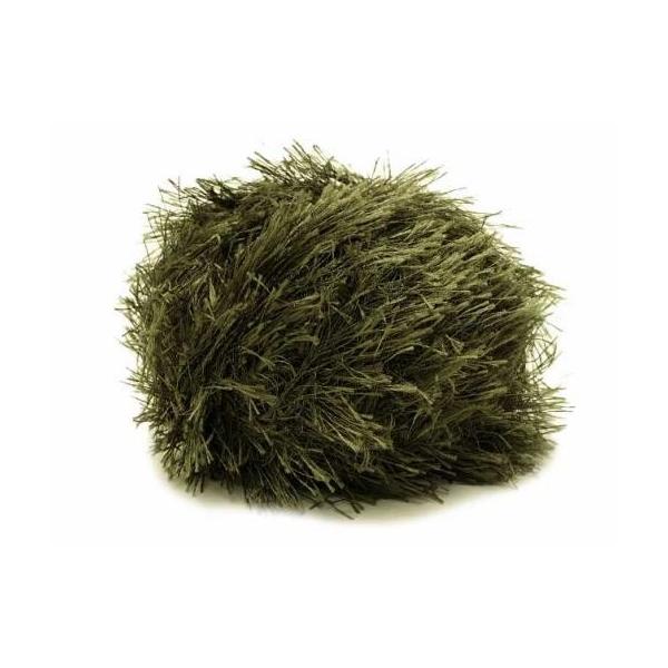 カラー：ダークカーキ１玉：５０ｇ：６５ｍ毛足：約１８〜２０ｍｍポリエステル１００％Needle Size :6 - 7 mm. / US 10 - 10 1/27 Gauge :16 stitches and 26 rows on 10 c...