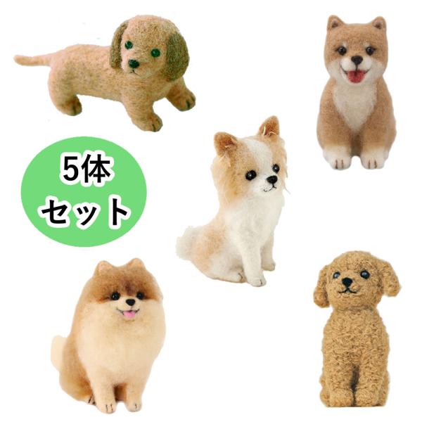 【重要】作成に必要な針・マットはついておりません。★針とマットがついたセット（hm441-wankoset）がオススメです。人気の犬種、ミニチュアダックス、柴犬、チワワ、ポメラニアン、トイプードルの5種類。セットは、難易度イージー（初心者レ...