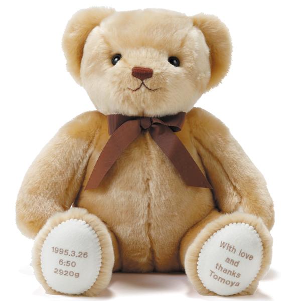 お好きなリボンが選べる、愛くるしい表情のウェイトドール（産まれた時の体重で作るぬいぐるみ）。花束贈呈とは逆に、お父様お母様から、新郎新婦への結婚祝いにされるのも素敵です。結婚式の他、出産祝いや、七五三の祝い、お誕生日プレゼント、成人式の記念...