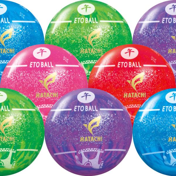 （社）日本グラウンド・ゴルフ協会認定品■素材：特殊合成樹脂■直径：6cm■重さ：94g 前後■カラー：サファイア、エメラルド、パープル、蛍光ピンク、ルビー