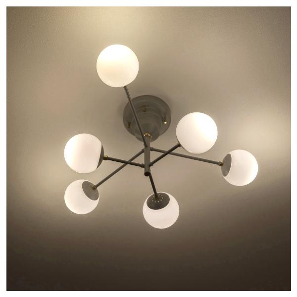 真球の輝きを天井に。細部までこだわり抜いた繊細なミニマル美シンプルなボディに６つのホワイトガラスを配置したミニマルなデザインのシーリングライト。 細いアームやソケットとガラスを真球にすることで、より繊細なフォルムを表現しました。電球付きを選...