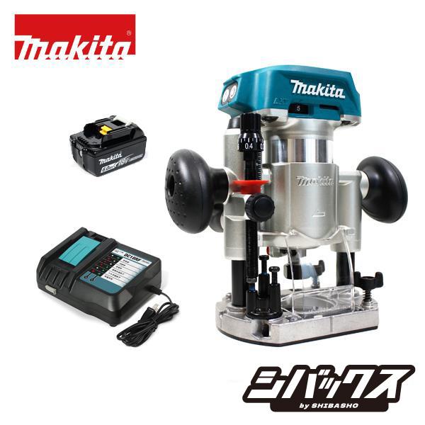 両手で保持できるプランジベース仕様、AC機を超える作業スピード！マキタの充電式トリマに「プランジベース仕様」が出ました。両手持ちで正確かつ安定した作業が可能。コチラは（バッテリBL1860B・充電器DC18RF・ケース付き）のセット【RT5...