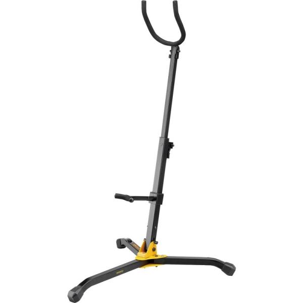 // HERCULES BARITONE SAXOPHONE STAND DS535B //DS535Bは、コンパクトに折りたたみ可能なバリトンサックス用スタンドです。ベルが当たるU字部分とバックレストは高さ調整が可能で、楽器のサイズに合わ...