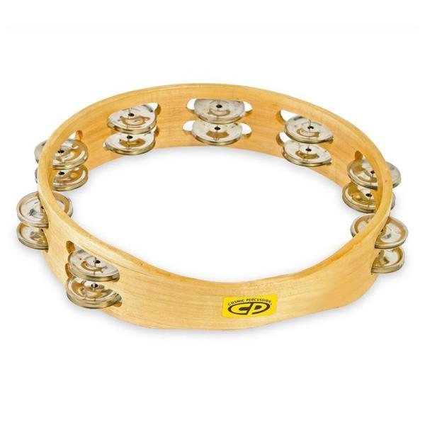 ☆CPタンバリン☆LPのビギナー向けシリーズ、CPシリーズのウッドタンバリンです。非常に軽量で振りやすく、ややローピッチの軽やかなジングルサウンドが特徴です。10インチ(約25cm）ジングル2連 イケベカテゴリ_パーカッション_タンバリン_...