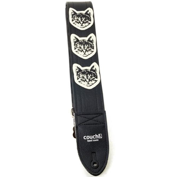 猫のデザインがキュートなストラップ！「シンプルなのにオシャレ♪」こんなストラップを待っていた!!と言わんばかりのデザインと、カラーアクセントが魅力のCouch Guitar　Strap[コーチ・ギターストラップ]。高級感のある見た目と使いや...