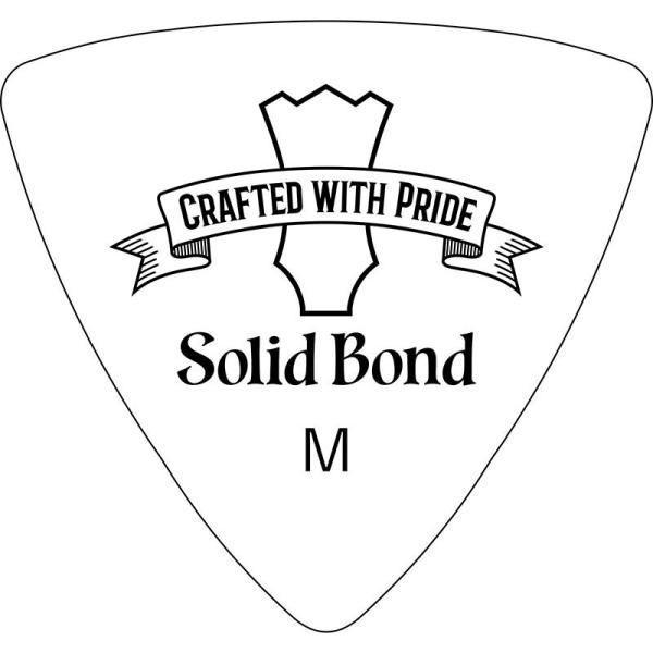 トライアングル・タイプのピックの登場です。PR2には、「プライドを持ってブランドを構築していく」という意味のCrafted with Prideの文字とSolid Bond のロゴがデザインされています。Shape: TriangleMat...