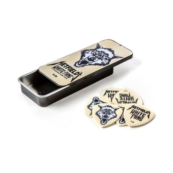 HETFIELD'S WHITE FANG Pick Tin偉大なメタルリフマスターの要望に応えるべく、長年にわたり培ってきたピ ック製造技術の粋を結集して開発したカスタムフロウピック。既存のブラッ クファングピックのエッジの立ったサウンド...