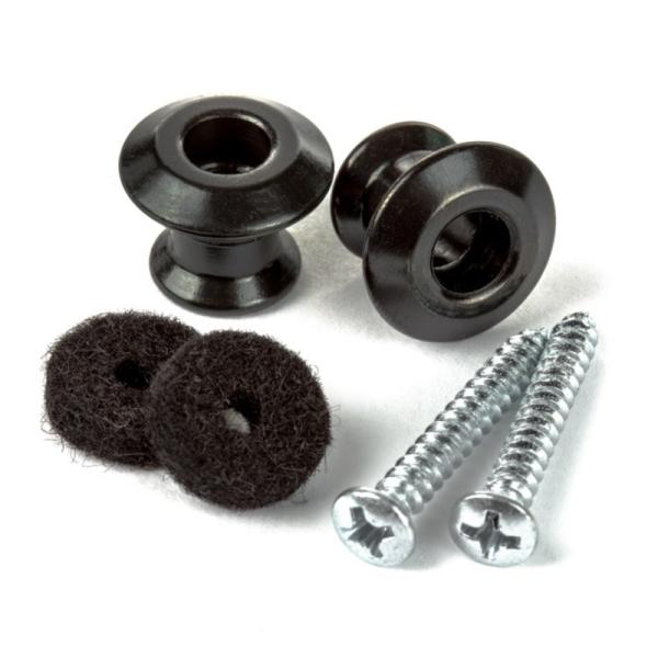 定番ストラップロックのギター取付側だけをセットにしたパッケージ。ストラップロックを装着した1本のストラップを複数のギター、ベースでスムーズに持ち替えたりする場合に有用です。かさ部分が大きいため普通のストラップピンの代替品として使う場合でもス...