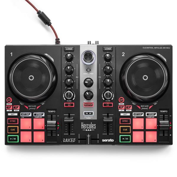 ★Serato DJ Lite対応 2デッキUSB DJコントローラー★Hercules DJControl Inpulse 200 MK2は基本的な機能をコンパクトなボディに凝縮させた、初心者向けDJコントローラーです。8つのパッドと4つ...