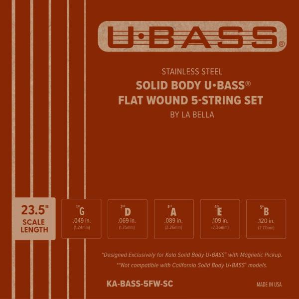 Solid Body U-BASS(R) Strings by La Bellaは、マグネットピックアップを搭載したKALA Solid Body U-BASS(R)専用設計の弦です。Flat Wound弦のKA-BASS-5FW-SCはス...