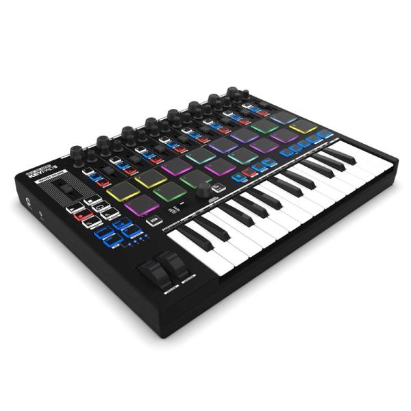 4つの機能を1台に統合したワイヤレスMIDIコントローラー！Reloop Keypad Proは、モバイル音楽制作のためのコンパクトなワイヤレスMIDIコントローラーです。4つの機能（ミニマスターキーボード / ドラムパッド / ミキサーユ...