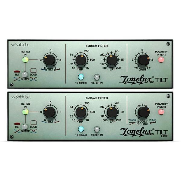 ひとつのノブで基本的なサウンドを設定！Tonelux Tilt &amp; Tilt Liveは、Toneluxの設計者であるポール・ウルフ氏とSoftubeが共同で開発したプラグイン。ノブを回すだけで、きらめくような明るさから、温かみのあ...