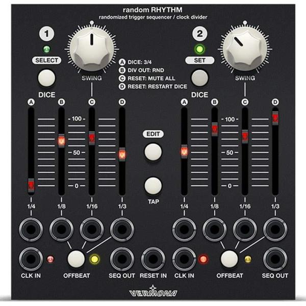 Vermona randomRHYTHM Eurorackハードウェアを精巧にモデリングしソフトウェア化！★本製品を使用するにはModularが必要です。シーケンサー界のマッド・サイエンティストワンパターンを芸術的タスクに！ランダムベースの...