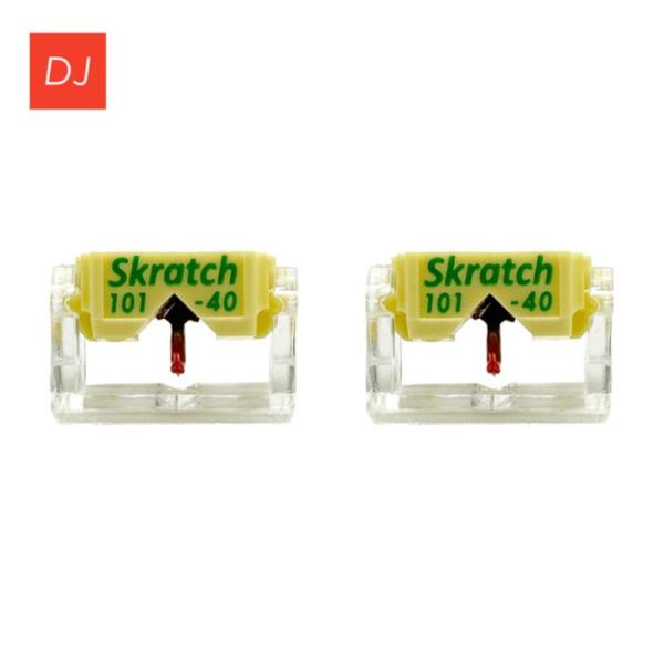 ★M44シリーズ、J44シリーズに対応したスクラッチプレイ対応交換針★JICO SKRATCH 101-40は、JICOのMMカートリッジ：J44D、J44A 7 / J50 / IMPACT / ALFA MODEL / GENRE BN...