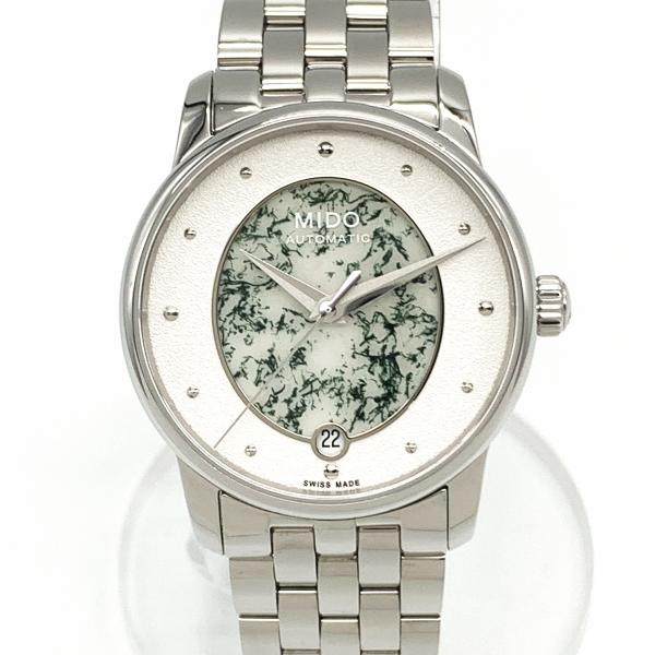 〓商品名〓ミドー バロンチェッリ〓詳細〓【型番】M035.207.11.481.00【ムーブメント】 自動巻（日差テスト-1秒でした。ミドーキャリバー80）【素材】 ステンレススティール【カラー】文字盤：ホワイト/グリーン（ワイルドストーン...