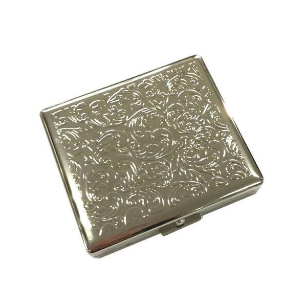 r.y.o. 手巻き用メタルシガレットケース(アラベスク) スリム6ミリ20本　スーパースリム5.3ミリ22本手巻き　シングル70ミリ専用ケースサイズ 74 x 68 x 14mm コンパクトサイズ▼メール便での発送(送料250円)も可能です。