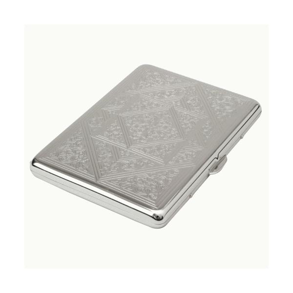 メール便なら送料250円カラー：シルバーサイズ：(約)102×12×76mm 100g材質 仕様：真鍮付属品：専用紙箱 タバコをバラして収納するタイプのタバコ(シガレット)ケース。ロングサイズとレギュラーサイズどちらにも対応しており、スーパ...