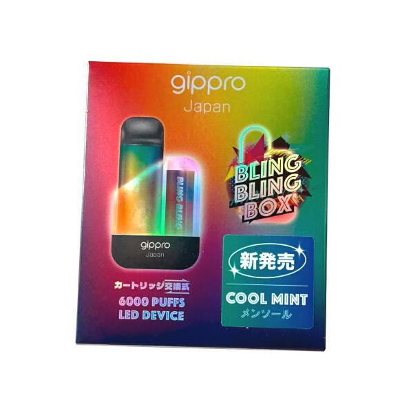 【メール便送料250円対応商品】メール便なら送料250円gippro Bling Bling Box ジップロ  電子タバコ フレーバー 本体充電式 ベイプ ノンニコチン ノンタール メンソール 約6000回約6000回吸引可能ニコチンゼロ...