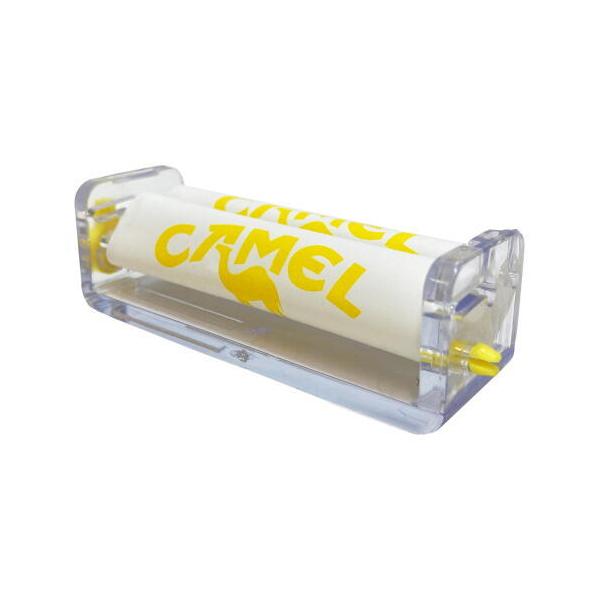 メール便配送なら送料250円自分で巻く楽しさ！節煙にもなります♪CAMEL キャメル 70mm 切替レバー付きシングルローリングマシーン イエロー■手巻きタバコ用　ローリングマシーン■シングルサイズ 70mm用　■切り替えレバー付き　レギュ...
