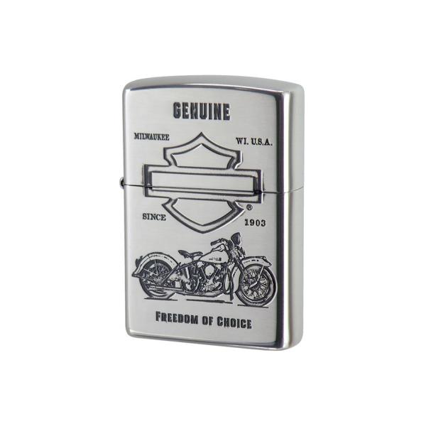ハーレーダビッドソンZIPPOの新デザイン！バイク柄をシンボリックにあしらった、新たなSignature itemカテゴリー　ZIPPO ジッポ オイルライターカラー シルバー材質・仕様　シルバーイブシ+エッチング付属品 専用紙箱 保証書サ...