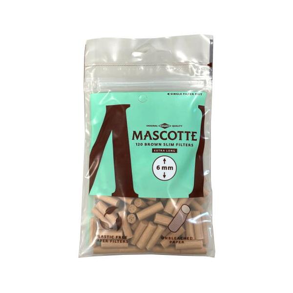 メール便なら送料250円マスコット フィルター 手巻きタバコ用スリム ブラウンXL ロング 120個入り無漂白の紙製・土に還るので環境に優しい・直径約6mm・長さ約19mm・フランス製※ラッピングは、お受けできません。メール便は1個口で6袋...