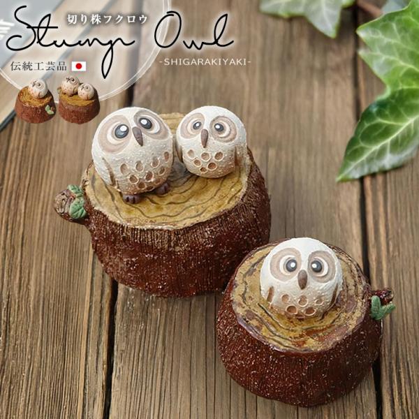 信楽焼ふくろう！陶器 かわいい ギフト 玄関 フクロウ 新築祝 庭 開店祝 結婚祝 還暦祝 和風 和モダン 信楽焼 縁起物 可愛い 置き物 オブジェ  ふくろう グッズ 小物 かわいい インテリア 雑貨 鳥＜品名・品番＞信楽焼 選べる2種類...