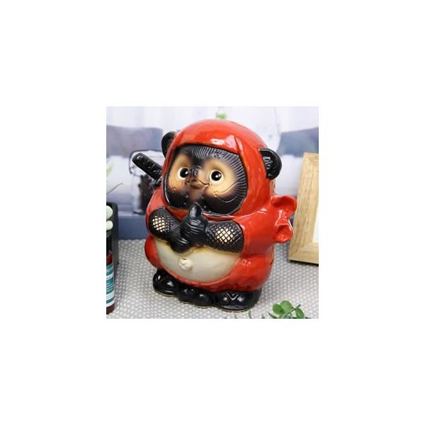 信楽焼 たぬき 置物 置き物 陶器 タヌキ 狸 信楽焼き しがらきやき 焼き物 ギフト 開運 新築祝 結婚祝 開店祝＜ 品名・品番 ＞信楽焼　ドロン忍者狸(赤)　 ta-0083＜ サイズ・重量 ＞幅180×奥行130×高さ175mm　重さ...