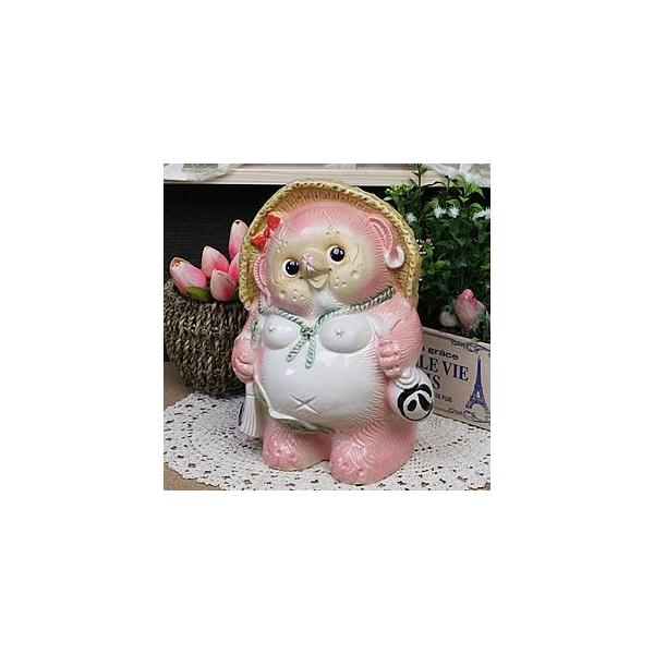 信楽焼 たぬき 置物 置き物 陶器 タヌキ 狸 信楽焼き しがらきやき 焼き物 ギフト 開運 新築祝 結婚祝 開店祝＜ 品名・品番 ＞信楽焼　8号ひねりピンク狸　ta-0177＜ サイズ・重量 ＞幅175×奥行150×高さ250ミリ　重さ1...