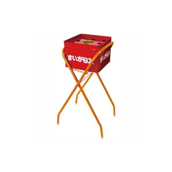 屋外や現場で使用する半缶型吸殻入れとスタンドのセットです。吸殻入れは水タンク付きでしっかりと消火することが可能です。●サイズ：半缶/240×240×170mm、脚/H665mm