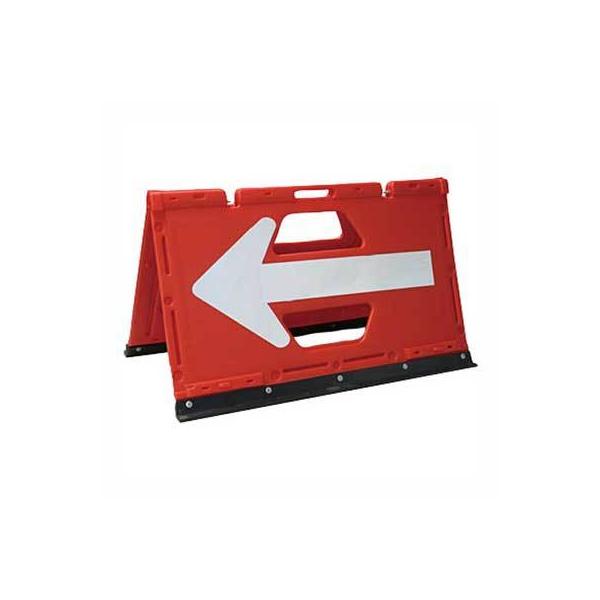 本体がブロー成形なので丈夫です。風抜き穴がついているので風の影響を受け難いです。折りたたむ事が出来るので省スペースで収納できます。●カラー：赤/白(矢印のみ反射)●サイズ：H550×W900mm●材質：本体/PE