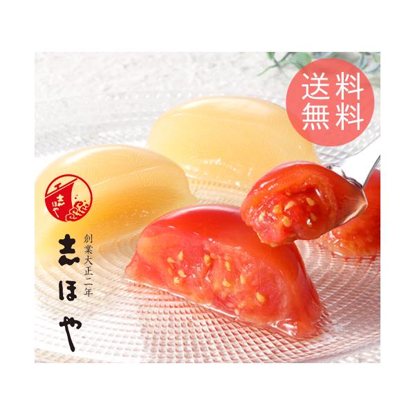 旬の桃とトマトを閉じ込めた贅沢スイーツ　果肉入り・ギフト対応商品内容：送料無料 完熟トマトゼリー３個、清水白桃半割り果実ゼリー３個　各150g×6個（化粧箱のサイズ：約19.7×28.7×5cm）賞味期限：製造から180日、出荷日を含め30...