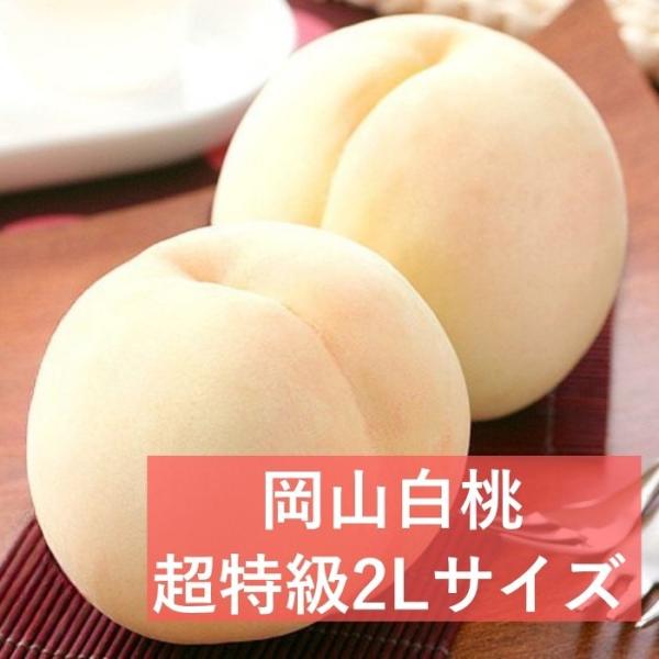 商品内容：岡山県産 岡山白桃 2Lサイズ超特級 3玉入 1玉約305g賞味期限：繊細なため、涼しいところに保管していただき、熟れた順番にお早めにお召し上がりください。≪桃はお届け日のご指定を承れません≫天候や生育状況により、収穫量が異なりま...