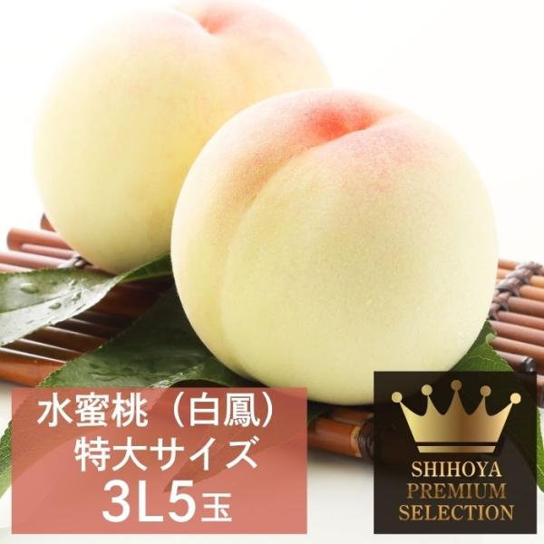 商品内容：岡山県産 水蜜桃(白鳳)≪光センサー選別≫3Lサイズ 5玉入 1玉約335〜400g前後賞味期限：繊細なため、涼しいところに保管していただき、熟れた順番にお早めにお召し上がりください。≪桃はお届け日のご指定を承れません≫天候や生育...