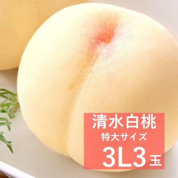 商品内容：岡山県産 清水白桃 3Lサイズ 3玉入 1玉約335〜400g前後賞味期限：繊細なため、涼しいところに保管していただき、熟れた順番にお早めにお召し上がりください。≪桃はお届け日のご指定を承れません≫天候や生育状況により、収穫量が異...