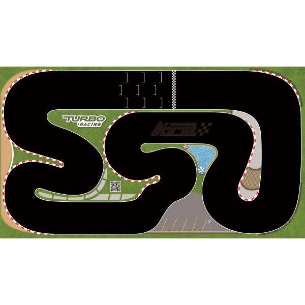 ターボレーシン 1/76スケール RCカーレースマットLicense Car・On-road Car・Off-road Car・Trailer Truckに最適マットサイズ：90×160cm