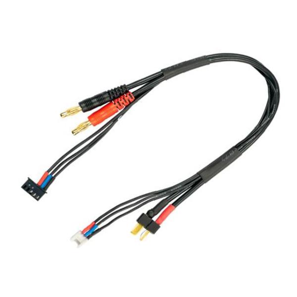 バナナプラグ⇒ディーンズコネクター充電ケーブルとタミヤLi-Feバランスコードが一体になりました。充電器用の変換ケーブルになります。