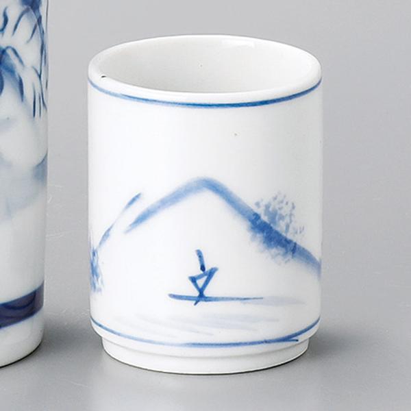 サイズ：W4.2×H5.6cm/約60cc（満水）材　質：磁器製造国：日本製（美濃焼）※電子レンジ 食洗機　使用可※焼き物のため、色やサイズに多少の誤差が生じます。ぐい呑み 山水盃 ぐい飲み 陶器 日本酒 おしゃれ 業務用 美濃焼
